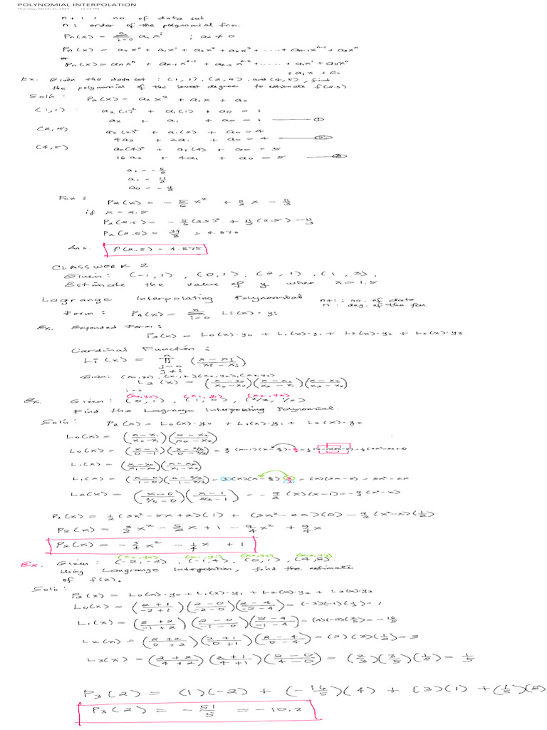 Polynomial Interpolation | PDF