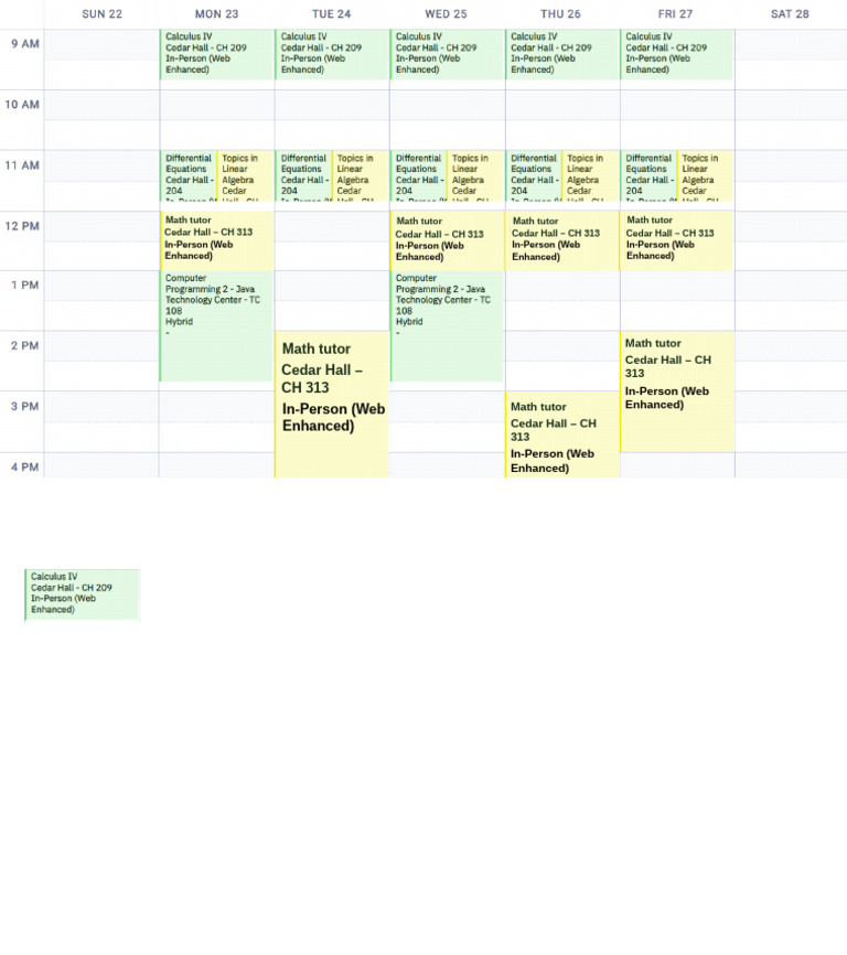 Fall24 Schedule | PDF