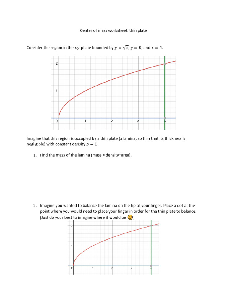 Center of Mass Worksheet 3 1 | PDF Center of Mass Worksheet 3 1 | PDF