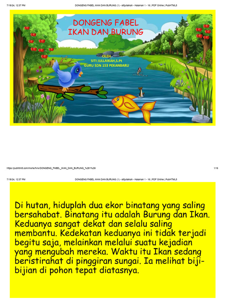 DONGENG FABEL IKAN DAN BURUNG (1) - Sitijullaikah - Halaman 1 - 16 ...