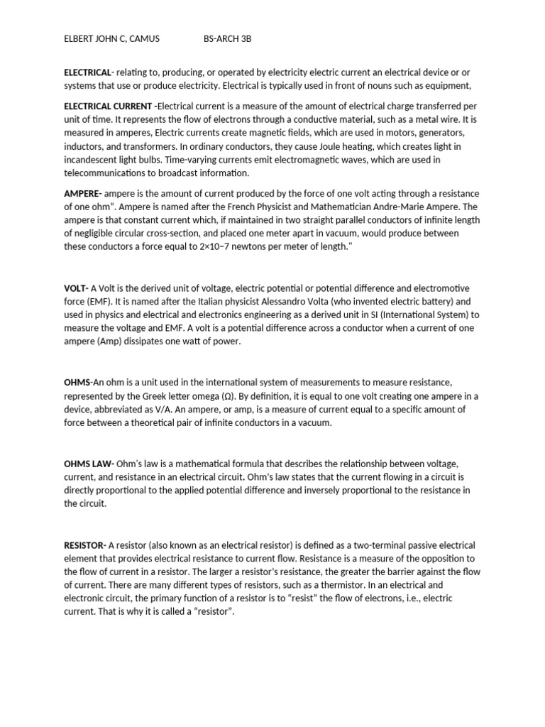 Elbert Camus Assignment | PDF