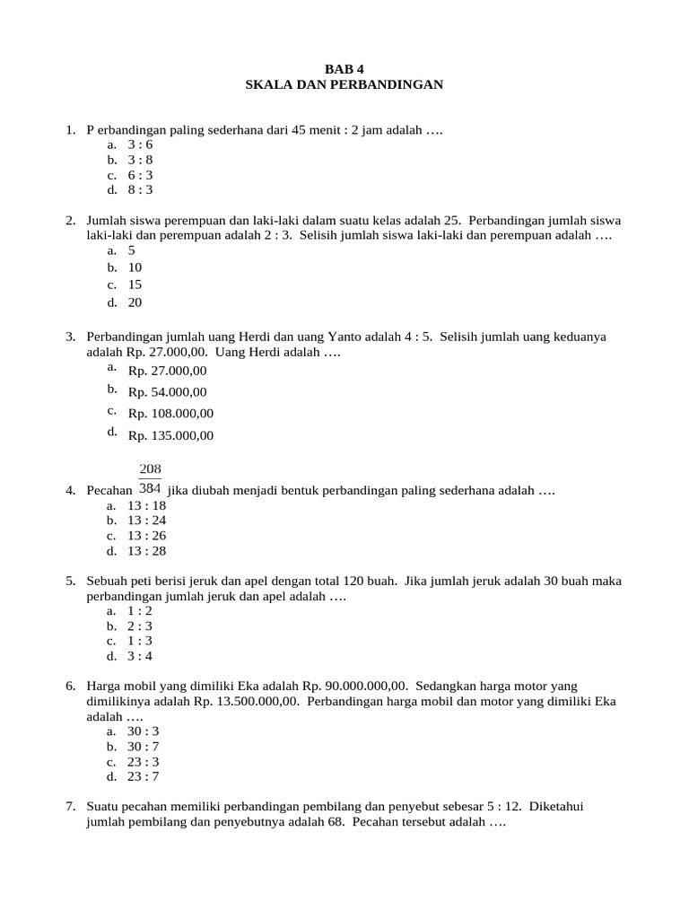 Bab4 - 1 10 Skala Dan Perbandingan | PDF