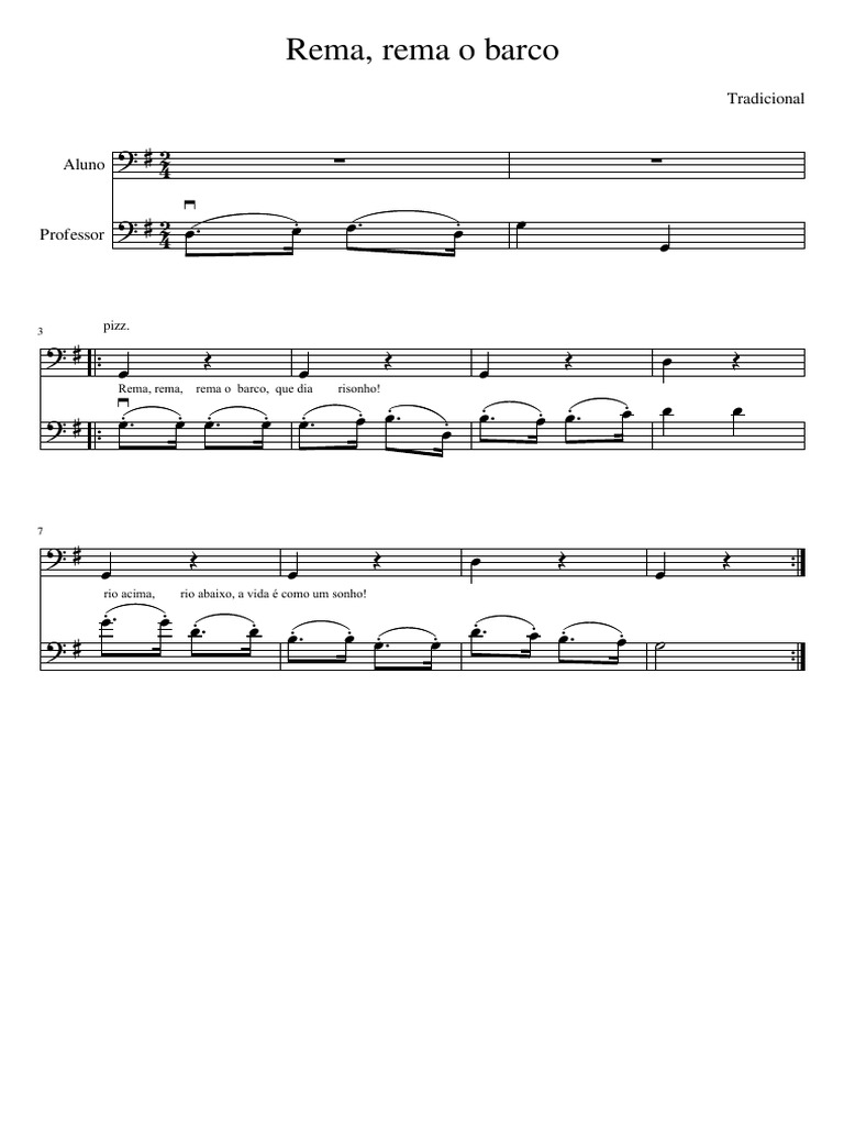 Rema, Rema, Rema o Barco - Score and Parts | PDF