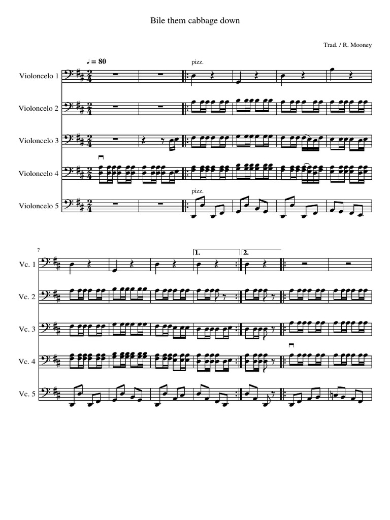 Bile Them Cabbage Down Partitura - Score and Parts | PDF