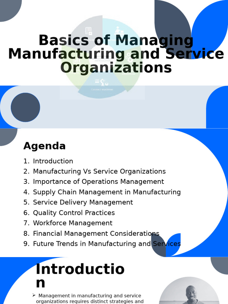 Basics of Managing Manufacturing and Service Organizations | PDF