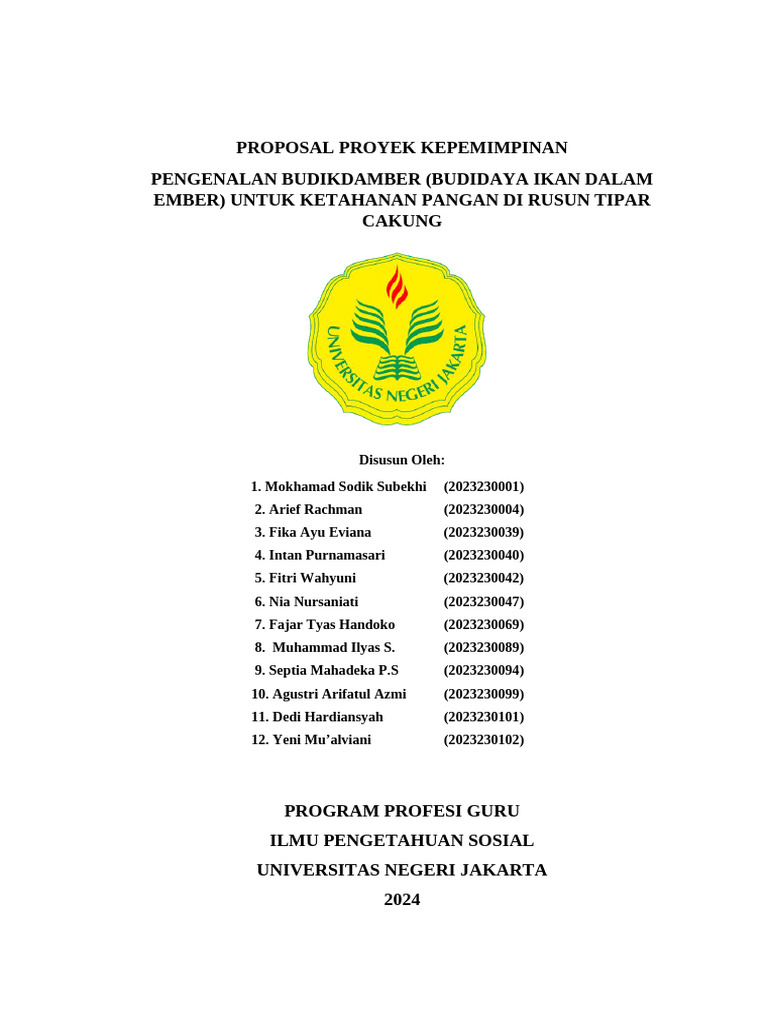 Proposal Projek Kepemimpinan | PDF