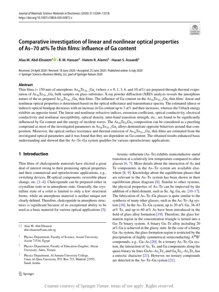 Comparative Investigation of Linear and Nonlinear | PDF