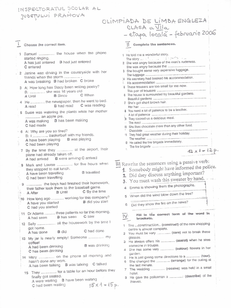 Subiecte Olimpiada clasa a VII a | PDF
