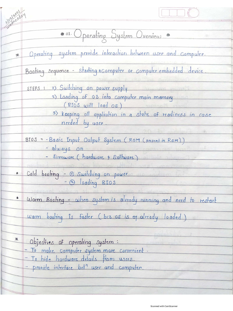 Operating System Handwritten Notes of Module 1,2,3,4,5 | PDF