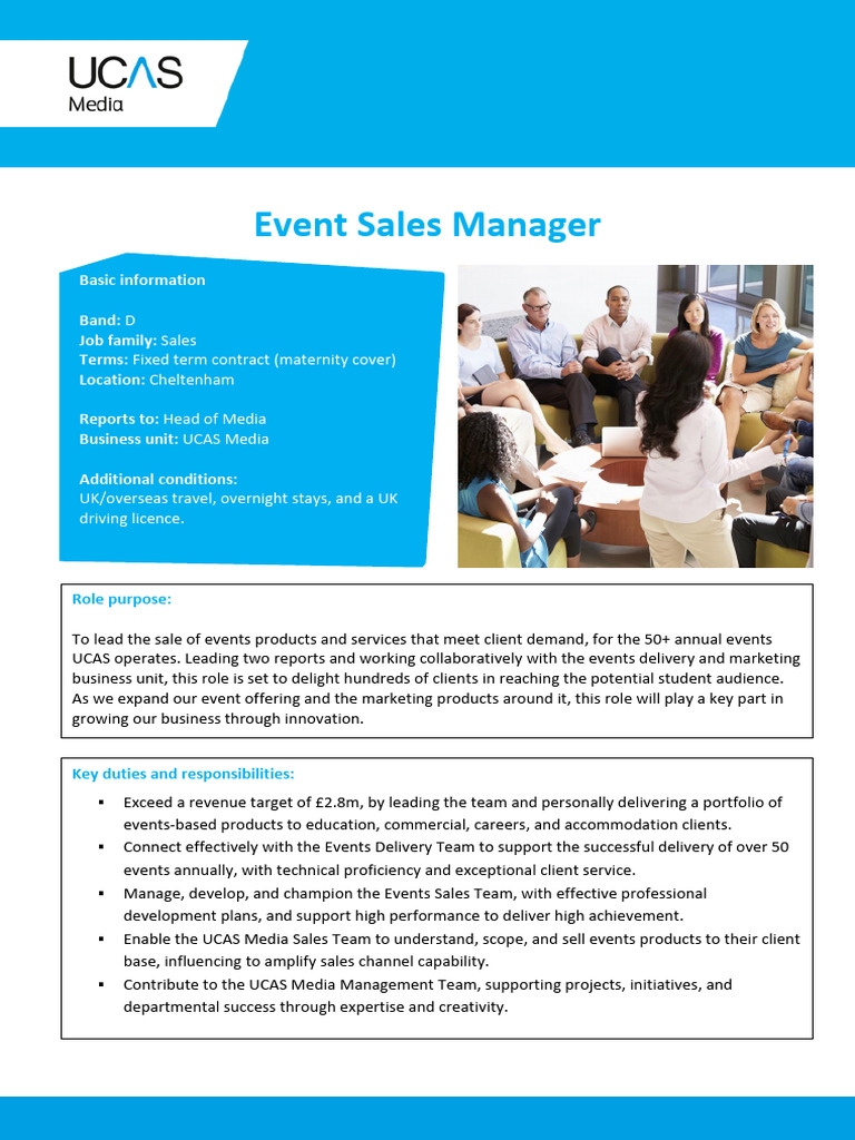 Event Sales Manager Role Profile | PDF