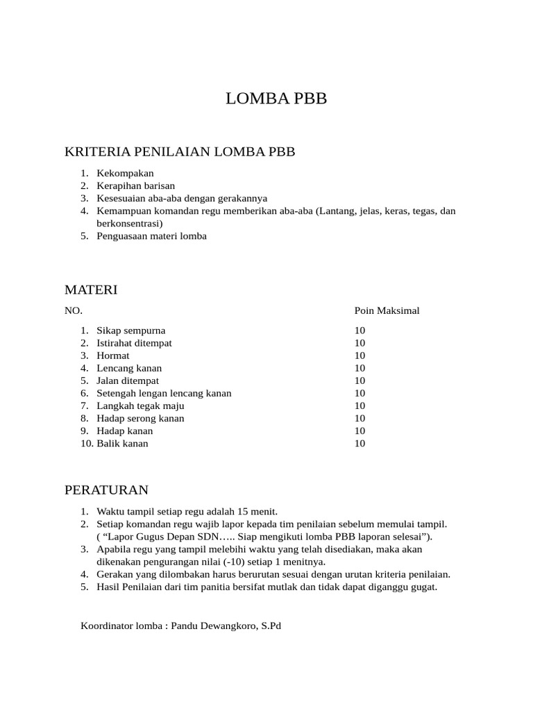 Lomba PBB-1 | PDF