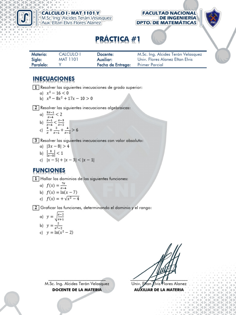 PRACTICA N°1 MAT1101-Y | PDF