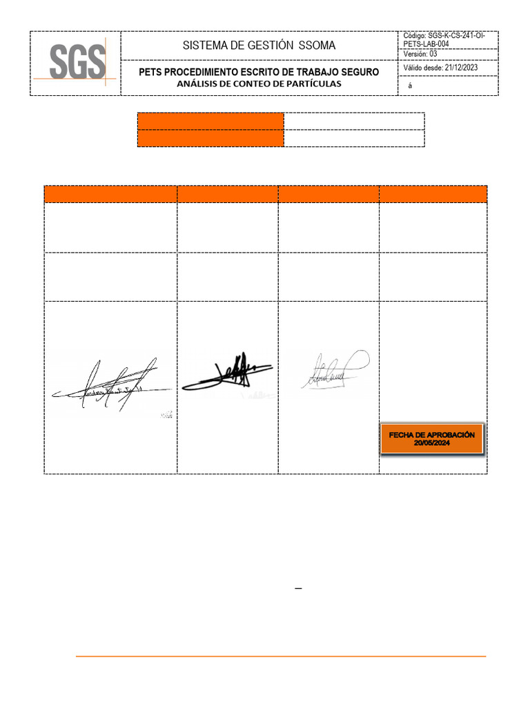 Sgs-k-cs-241-Oi-pets-lab 004 Análisis de Conteo de Partículas Rev 03 | PDF