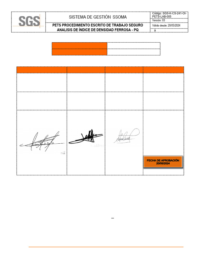 Sgs-k-cs-241-Oi-pets-lab 005 Analisis de Índice de Densidad Ferrosa - PQ Rev 03 | PDF
