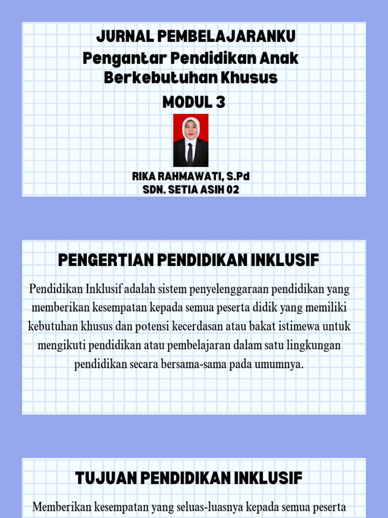 Jurnal Pembelajaranku Pengantar Pendidikan Berkebutuhan Khusus Modul 3 | PDF