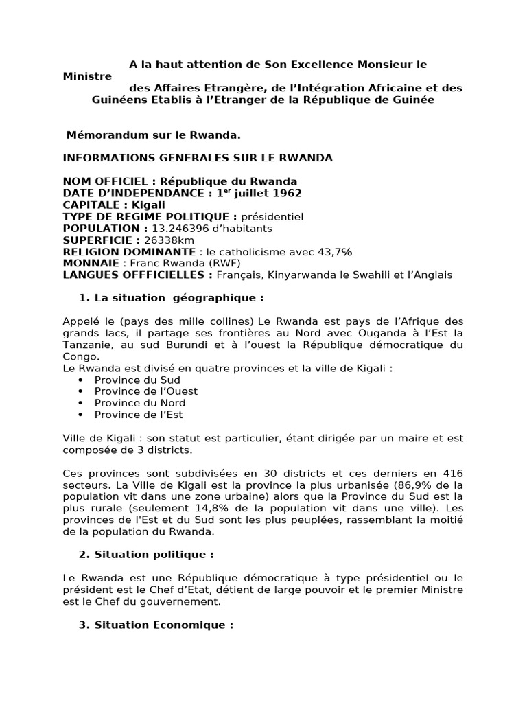 Memorandum Rwanda | PDF