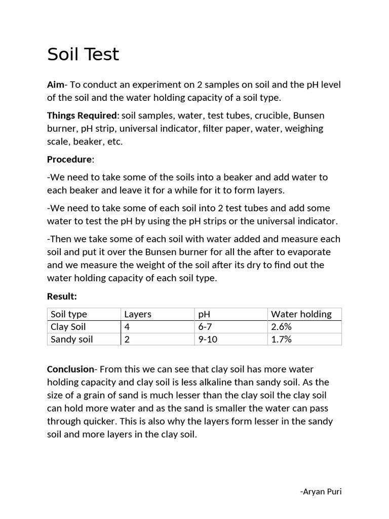 Soil Test | PDF
