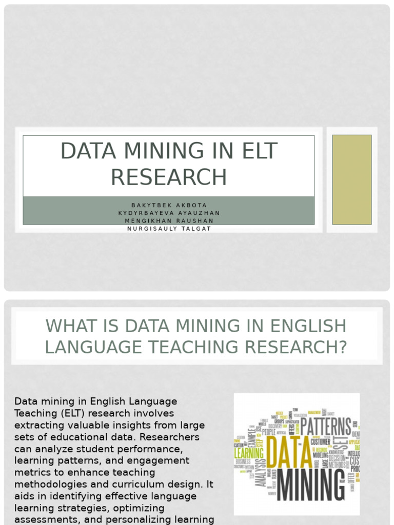 Data Mining in Elt Research | PDF