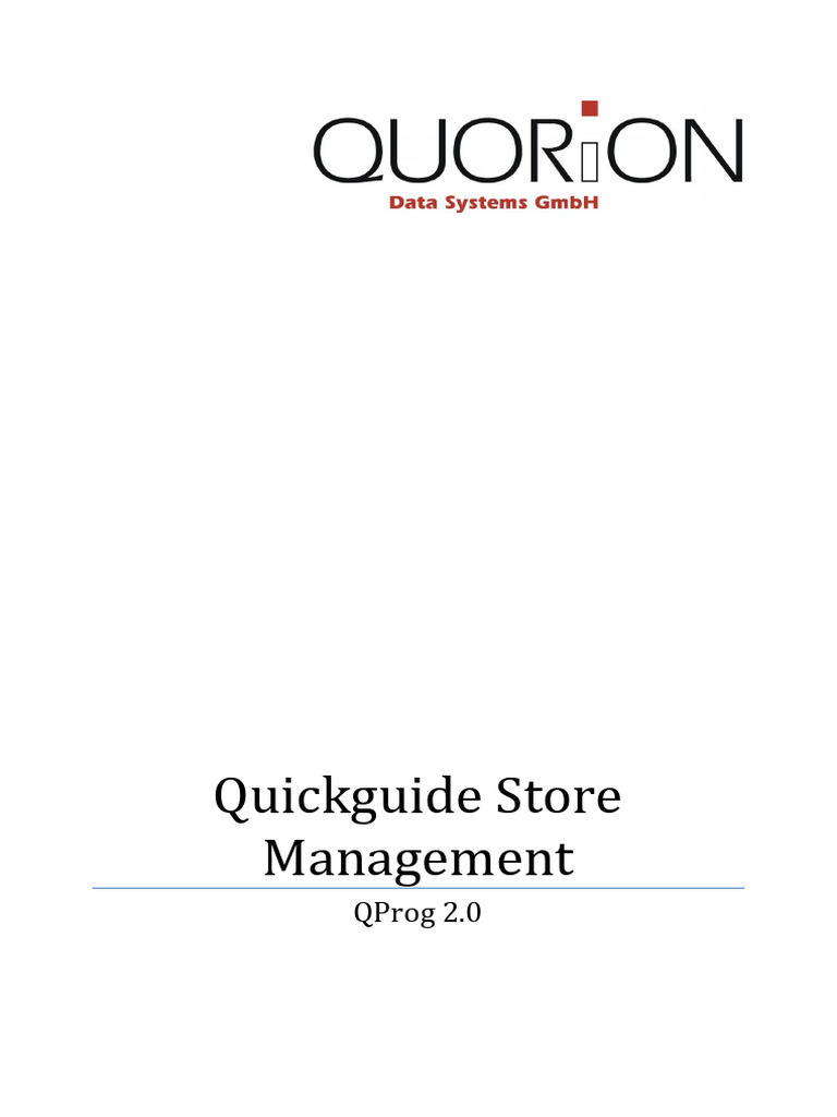 Quickguide Store Management | PDF