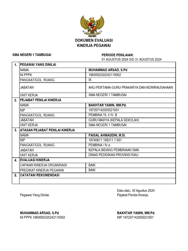 Dokumen Evaluasi Arsad | PDF