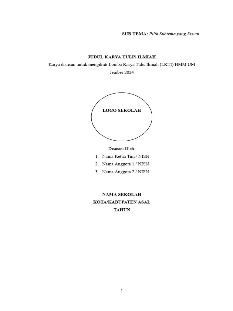 Template Full Naskah Lkti HMM 2024 | PDF