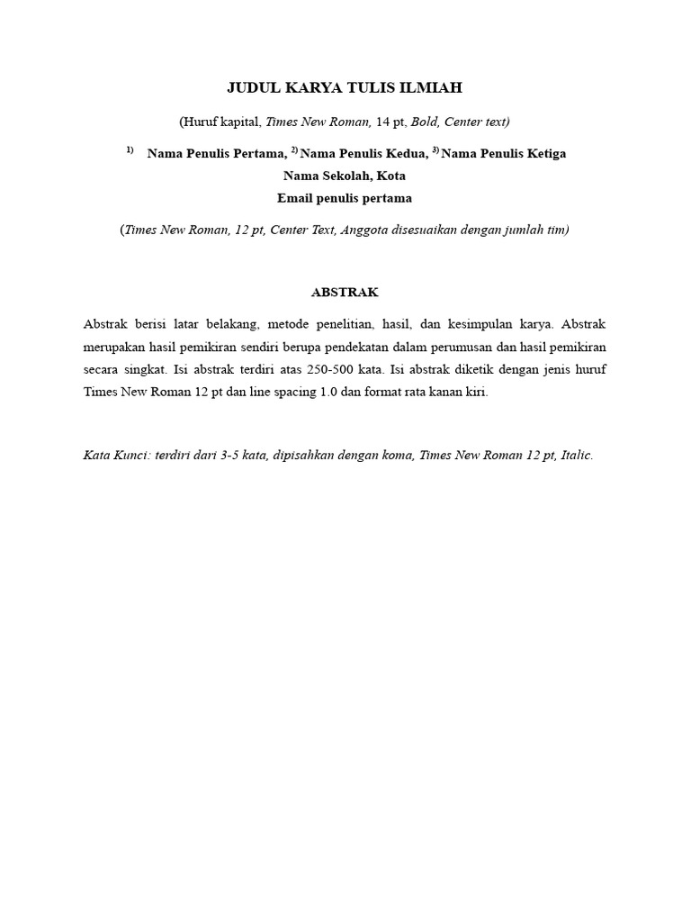 Template Abstrak Lkti HMM 2024 | PDF