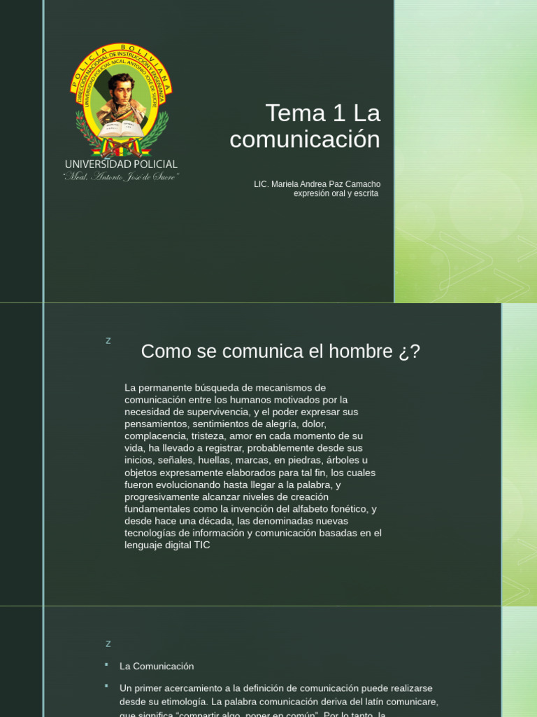Tema Uno La Comunicacion . | PDF