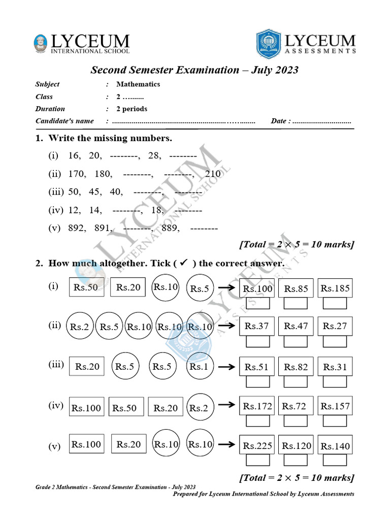 Grade 2 Mathematics | PDF