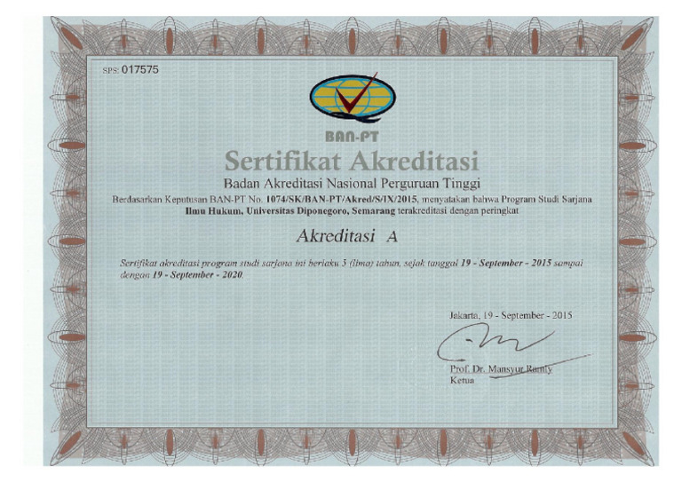 Akreditasi s1 2015 | PDF