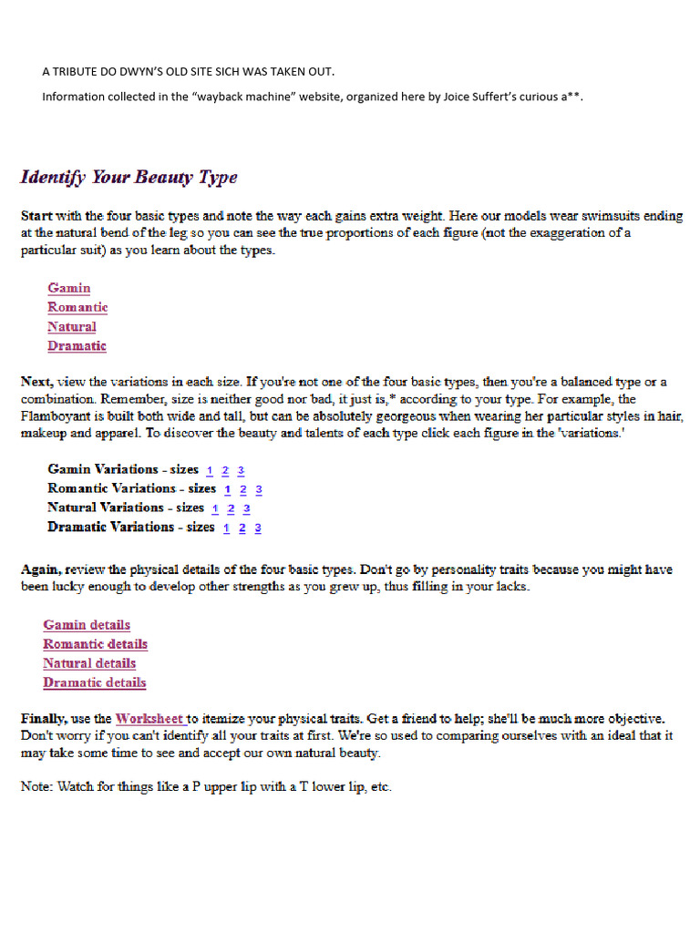 20 Types of Beauty - Dwyn Larson | PDF