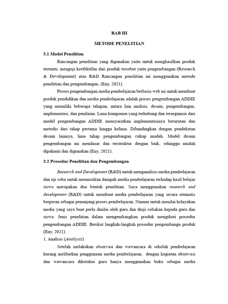 Bab Iii Metode Penelitian | PDF
