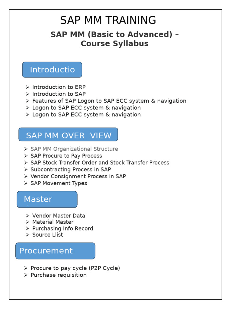 SAP MM Training | PDF
