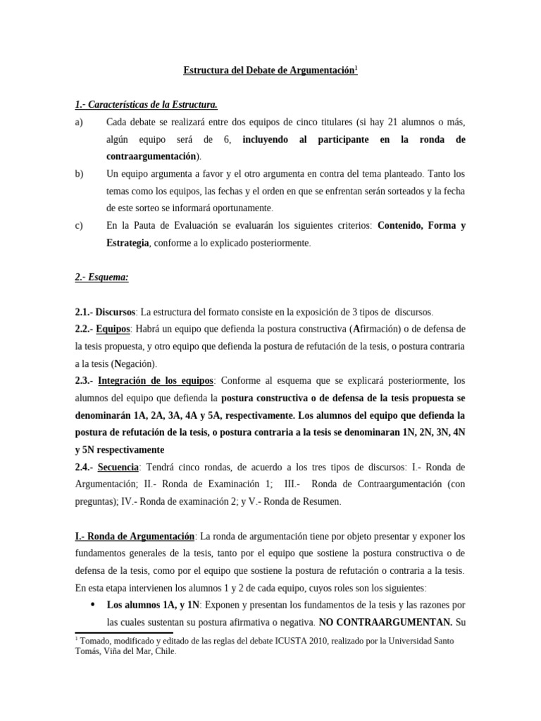 Estructura del debate CFIL 5 (1) (2) (1) | PDF