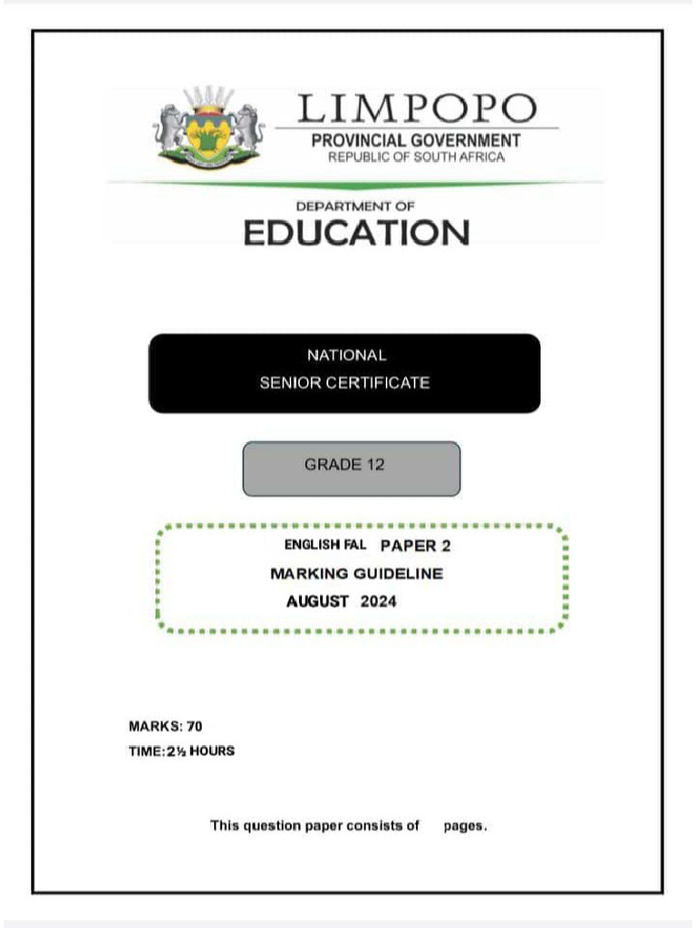 English p2 Marking Guideline - PDF - 20240822 - 1832 | PDF