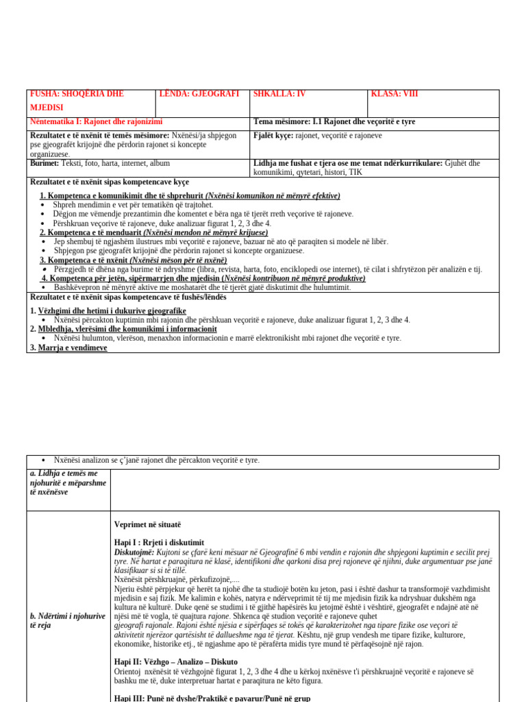 Gjeografia 8 - Ditar Periudha e Pare | PDF
