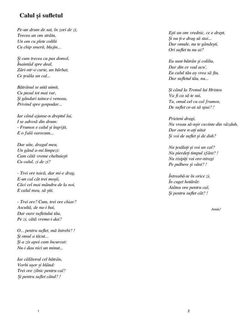 Calul-Si-Sufletul - COSTACHE IONID | PDF