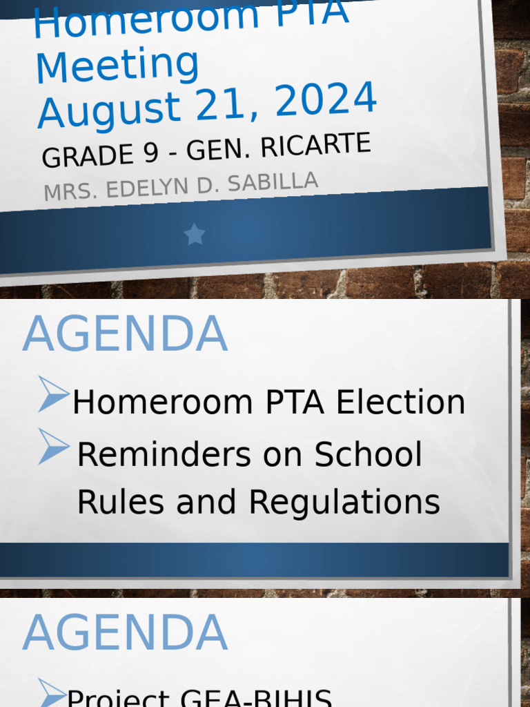 1st HPTA Meeting | PDF