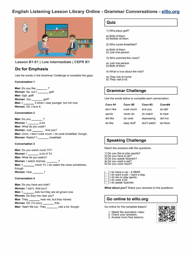 B1 Grammar Conversations Book | PDF