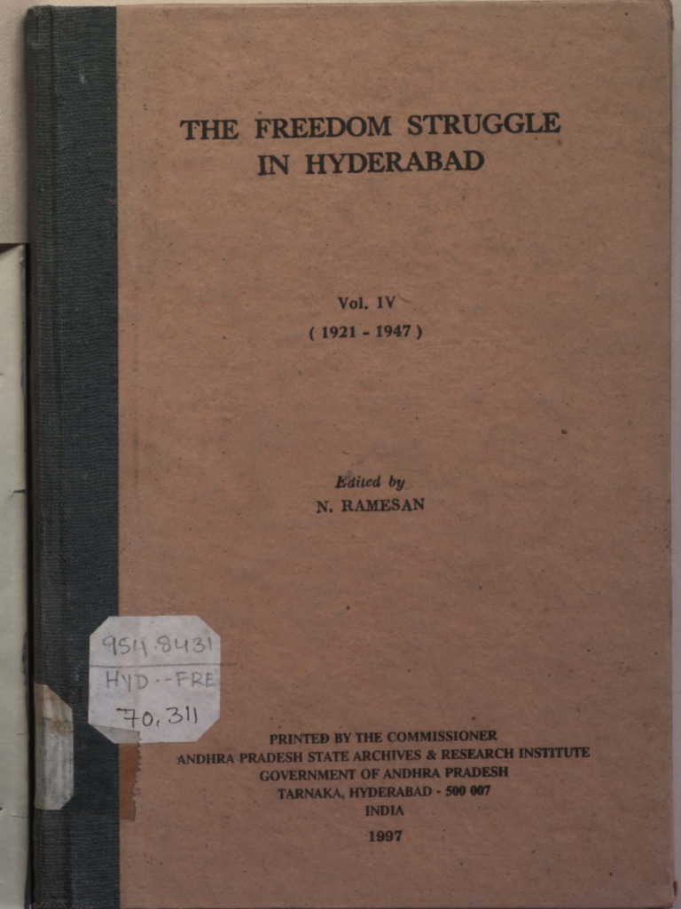 The Freedom Struggle in Hyderabad Vol - IV (1921-1947) | PDF