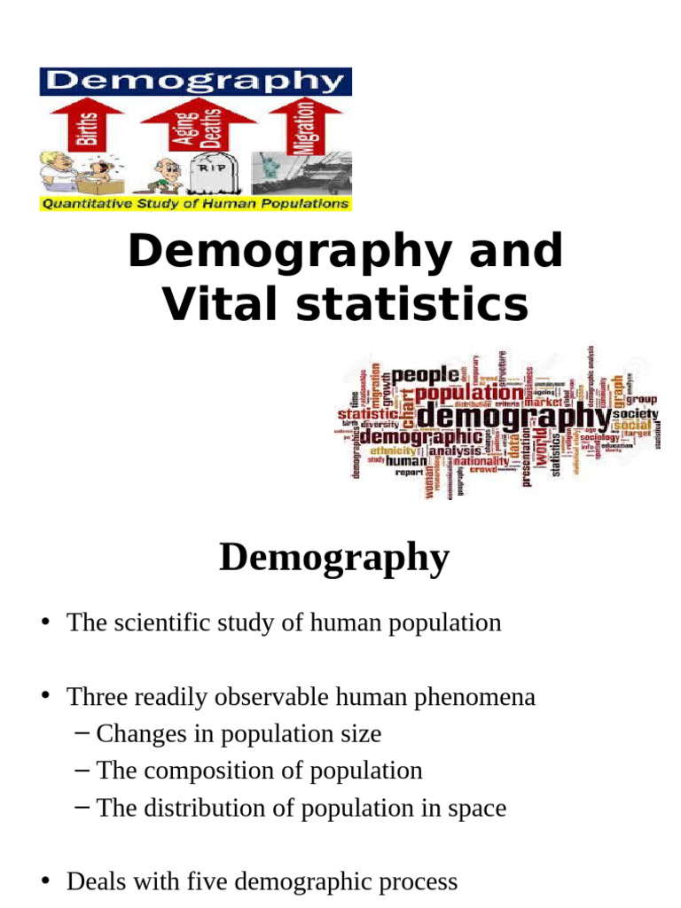 Demography and Vital Statistics (MBBS V Sem 2018) | PDF
