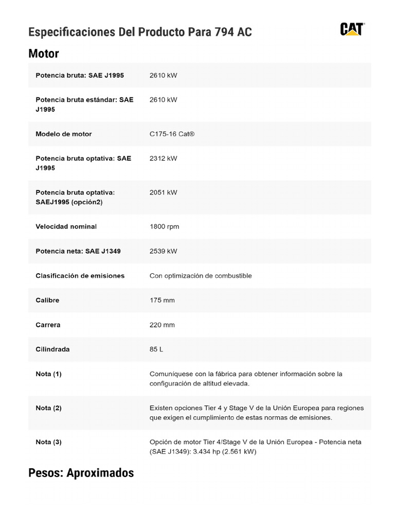 Catalogo Camion CAT 794 AC | PDF
