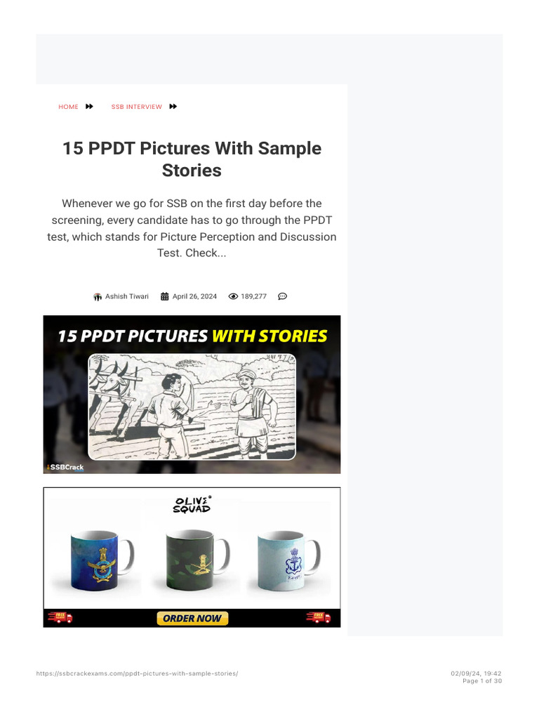 15 PPDT Pictures With Sample Stories | PDF