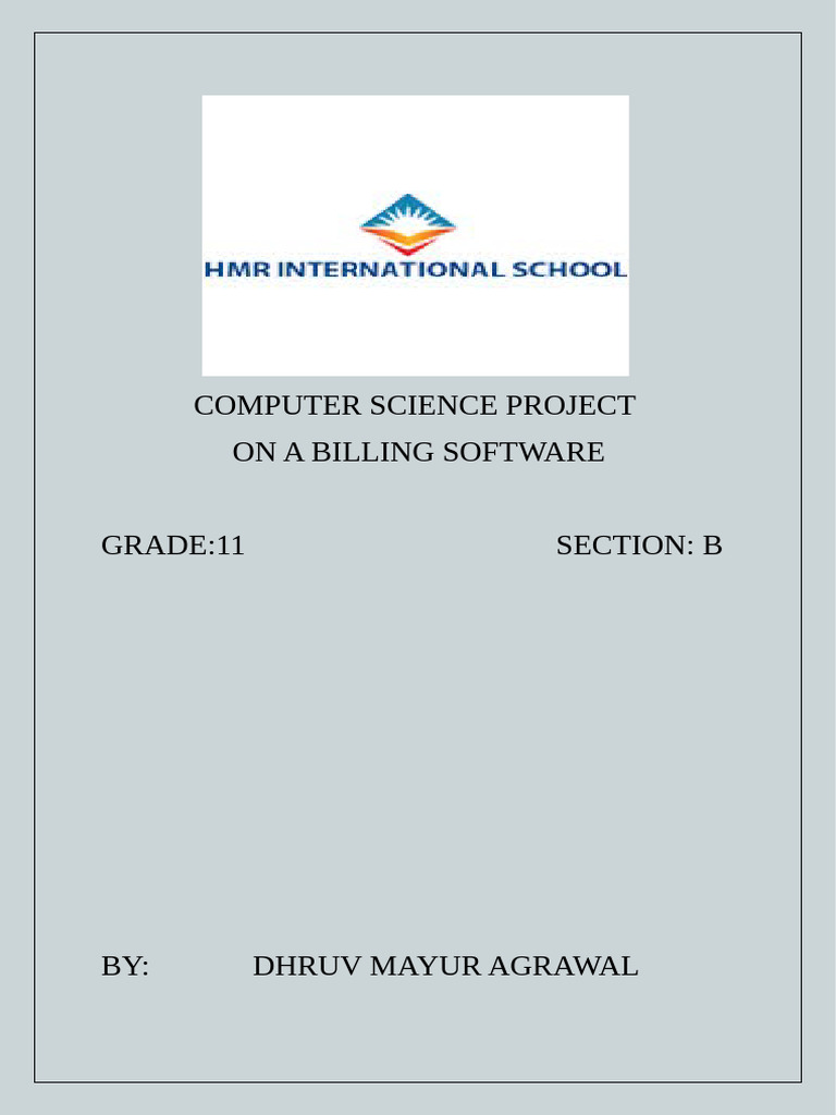 Computer Science Project Class 11 | PDF | Computing | Business