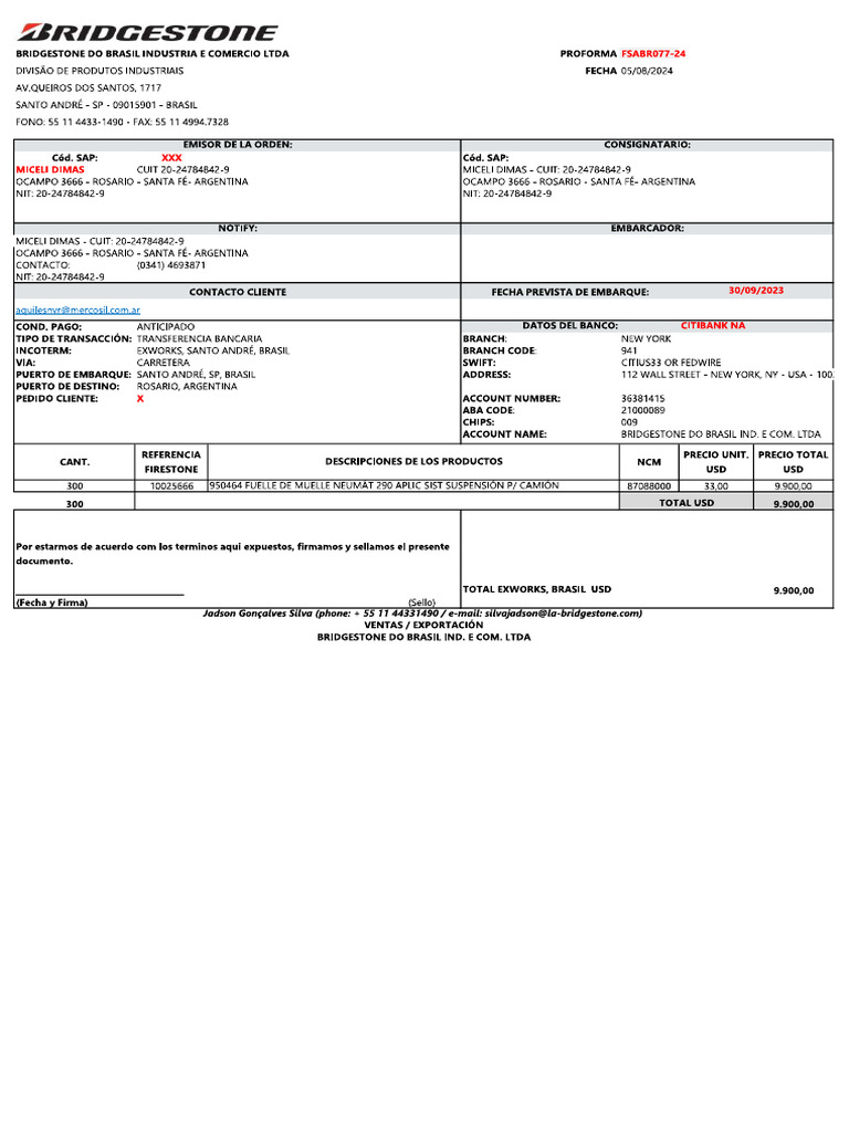 FC Proforma Bridgestone | PDF