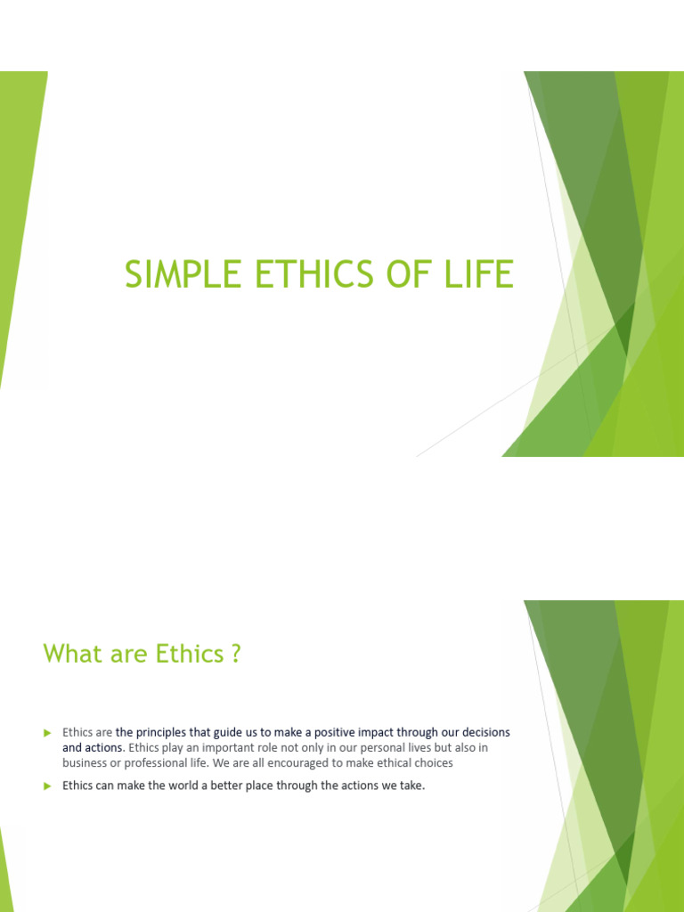 Simple Ethics of Life (2023) | PDF