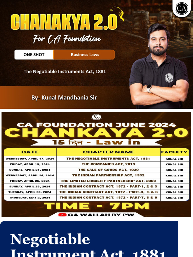Negotiable Instruments Act Overview | PDF | Negotiable Instrument | Cheque