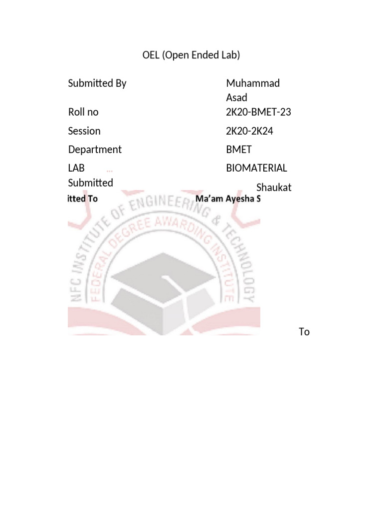 Biomaterial Oel 1 | PDF