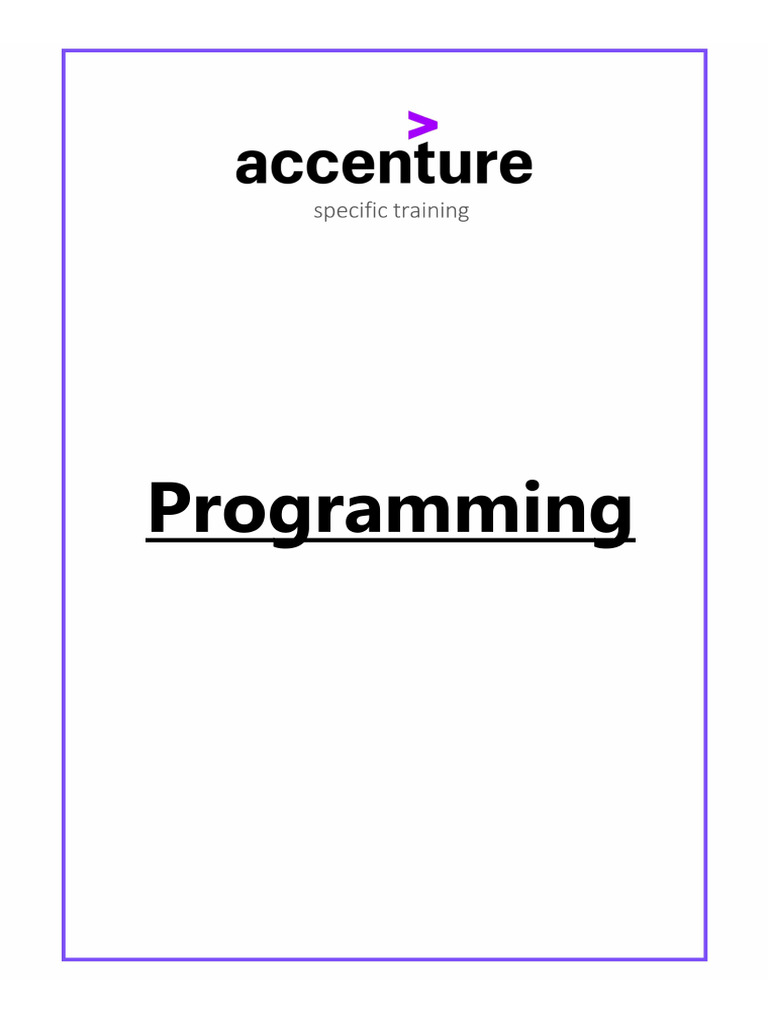 Accenture Coding Preparatory Material | PDF