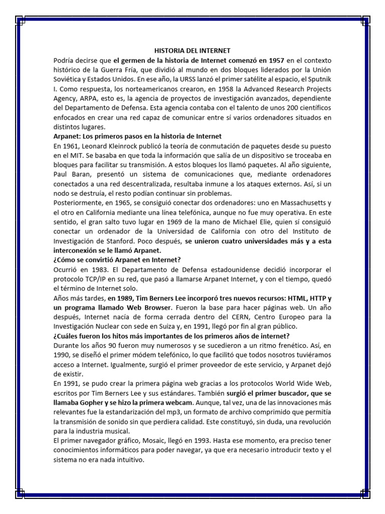 Historia Del Internet2 | PDF