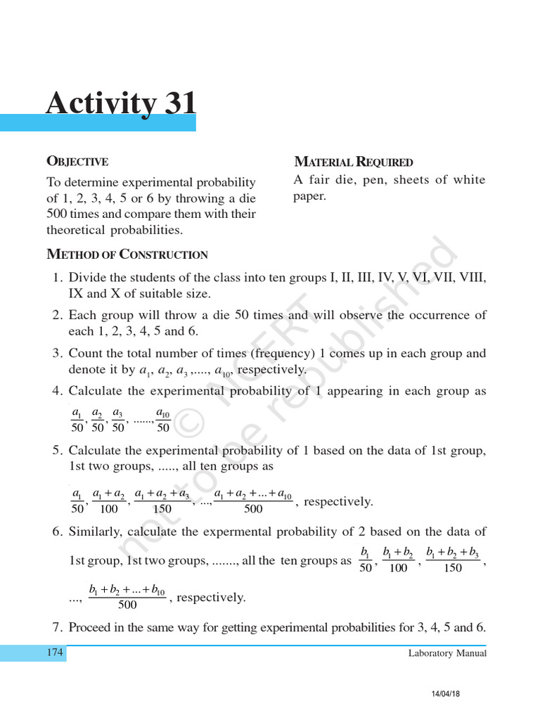 Activities 31 | PDF | Probability | Science